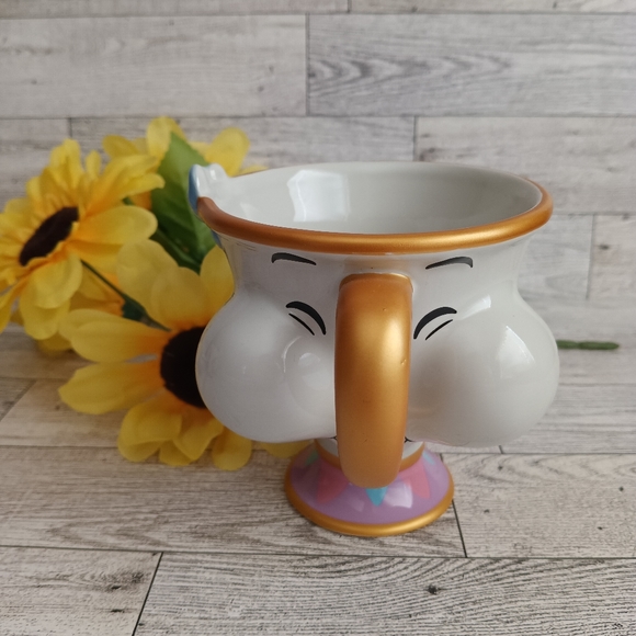 Disney | Dining | Disney Chip Pedestal Teacup Coffee Cup Beauty And The ...